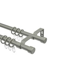 GARDINENSTANGE Olymp Lucan 480 cm (geteilt in 3 x 160 cm), 2-l&auml;ufig, 16 mm &Oslash; Chrom matt