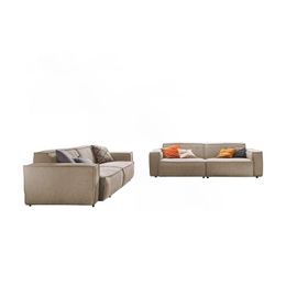 KAWOLA SITZGRUPPE SAMU Taupe Webstoff (2er-Set)