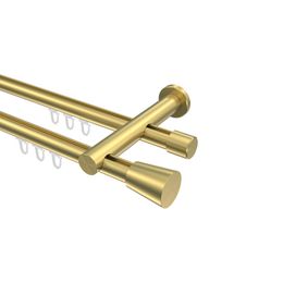 GARDINENSTANGE INNENLAUF Platon Sitra 160 cm, 2-l&auml;ufig, 20 mm &Oslash; Messing-Optik