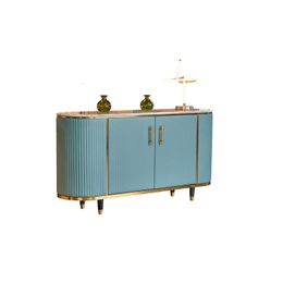 KAWOLA SIDEBOARD MARIA Hellblau Marmor, Kunstleder