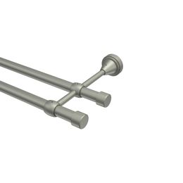 GARDINENSTANGE Primus Lucan 160 cm, 2-l&auml;ufig (ohne Ringe), 16 mm &Oslash; Chrom matt