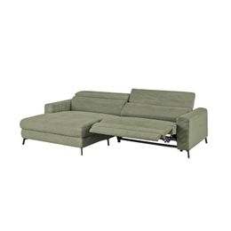 KAWOLA ECKSOFA LAISKA Gr&uuml;n Cord Relaxfunktion