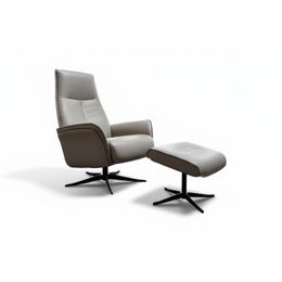KAWOLA RELAXSESSEL JOSIANE Grau Leder Relaxfunktion