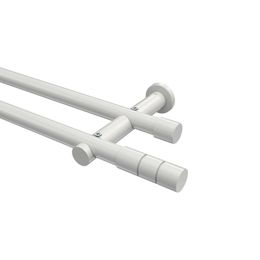 GARDINENSTANGE Platon Elanto 140 cm, 2-l&auml;ufig (ohne Ringe), 20 mm &Oslash; Wei&szlig;
