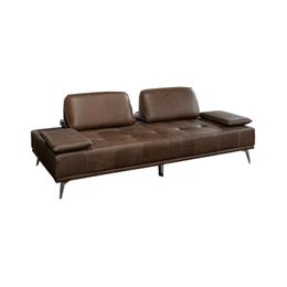 KAWOLA SOFA WIOLO Dunkelbraun Leder