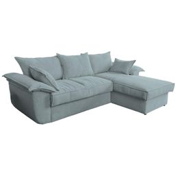 KAWOLA ECKSOFA DAMETO Hellblau Cord Mit Schlaffunktion