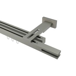 GARDINENSTANGE INNENLAUF Quadline (Multi) Diapo 140 cm, 2-l&auml;ufig, 20x20 mm Satin-Silber