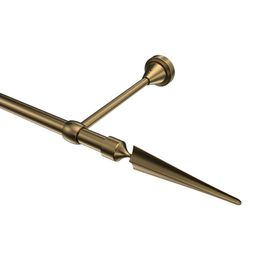 GARDINENSTANGE Primus Lorenzo 360 cm (geteilt in 2 x 180 cm), 1-l&auml;ufig (ohne Ringe), 16 mm &Oslash; Messing Antik