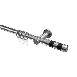 GARDINENSTANGE Platon Mavell 540 cm (geteilt in 3 x 180 cm), 1-l&auml;ufig, 20 mm &Oslash; Chrom