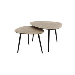 KAWOLA COUCHTISCH LAUCA 2ER SET Bronze Metall
