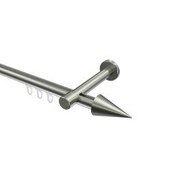GARDINENSTANGE INNENLAUF Prestige Savio 320 cm (geteilt in 2 x 160 cm), 1-l&auml;ufig, 20 mm &Oslash; Edelstahl-Optik