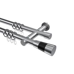 GARDINENSTANGE Platon Tanara 140 cm, 2-l&auml;ufig, 20 mm &Oslash; Chrom