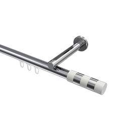 GARDINENSTANGE INNENLAUF Siteno Mavell 260 cm (geteilt in 2 x 130 cm), 1-l&auml;ufig, 20 mm &Oslash; Chrom