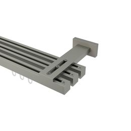 GARDINENSTANGE INNENLAUF Quadline (Multi) Sono 420 cm (geteilt in 3 x 140 cm), 3-l&auml;ufig, 20x20 mm Satin-Silber