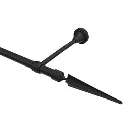 GARDINENSTANGE Primus Lorenzo 280 cm (geteilt in 2 x 140 cm), 1-l&auml;ufig (ohne Ringe), 16 mm &Oslash; Schwarz