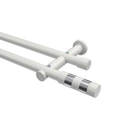 GARDINENSTANGE Platon Mavell 180 cm, 2-l&auml;ufig (ohne Ringe), 20 mm &Oslash; Wei&szlig;