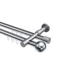GARDINENSTANGE INNENLAUF Prestige Luino 240 cm (geteilt in 2 x 120 cm), 2-l&auml;ufig, 20 mm &Oslash; Chrom