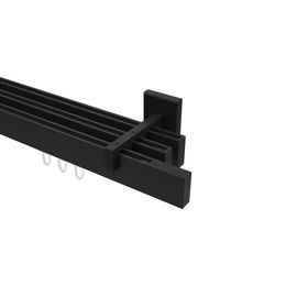 GARDINENSTANGE INNENLAUF Smartline Lox 280 cm (geteilt in 2 x 140 cm), 3-l&auml;ufig, 14x35 mm Schwarz
