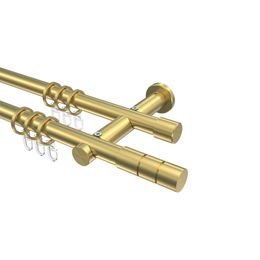 GARDINENSTANGE Platon Elanto 160 cm, 2-l&auml;ufig, 20 mm &Oslash; Messing-Optik