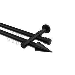 GARDINENSTANGE INNENLAUF Prestige Savio 120 cm, 2-l&auml;ufig, 20 mm &Oslash; Schwarz