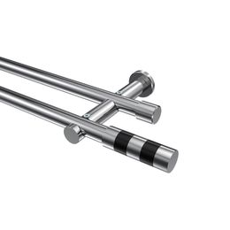 GARDINENSTANGE Platon Mavell 140 cm, 2-l&auml;ufig (ohne Ringe), 20 mm &Oslash; Chrom