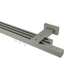 GARDINENSTANGE INNENLAUF Quadline Cubes 280 cm (geteilt in 2 x 140 cm), 2-l&auml;ufig, 20x20 mm Satin-Silber