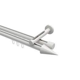 GARDINENSTANGE INNENLAUF Siteno Savio 420 cm (geteilt in 3 x 140 cm), 2-l&auml;ufig, 20 mm &Oslash; Wei&szlig;