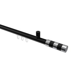 GARDINENSTANGE INNENLAUF Sonius Mavell 140 cm, 1-l&auml;ufig, 20 mm &Oslash; Schwarz