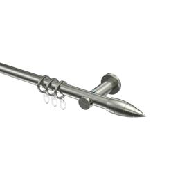 GARDINENSTANGE Platon Samanto 240 cm (geteilt in 2 x 120 cm), 1-l&auml;ufig, 20 mm &Oslash; Edelstahl-Optik