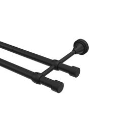 GARDINENSTANGE Primus Lucan 420 cm (geteilt in 3 x 140 cm), 2-l&auml;ufig (ohne Ringe), 16 mm &Oslash; Schwarz