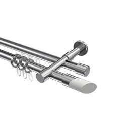 GARDINENSTANGE RUNDROHR-INNENLAUF Prestige Verano 140 cm, 2-l&auml;ufig, 20 mm &Oslash; Chrom