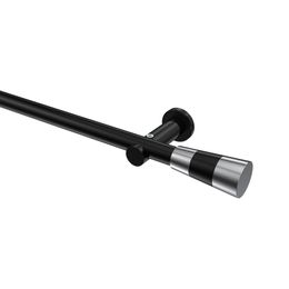 GARDINENSTANGE Platon Tanara 280 cm (geteilt in 2 x 140 cm), 1-l&auml;ufig (ohne Ringe), 20 mm &Oslash; Schwarz