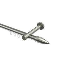 GARDINENSTANGE INNENLAUF Prestige Samanto 540 cm (geteilt in 3 x 180 cm), 1-l&auml;ufig, 20 mm &Oslash; Edelstahl-Optik