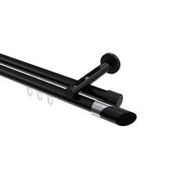 GARDINENSTANGE INNENLAUF Siteno Verano 200 cm, 2-l&auml;ufig, 20 mm &Oslash; Schwarz