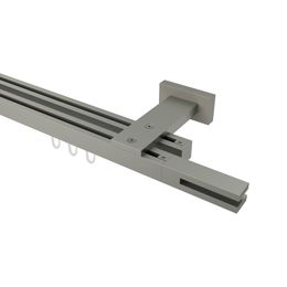 GARDINENSTANGE INNENLAUF Quadline Diapo 180 cm, 2-l&auml;ufig, 20x20 mm Satin-Silber