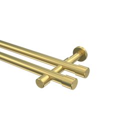 GARDINENSTANGE Prestige Santo 100 cm, 2-l&auml;ufig (ohne Ringe), 20 mm &Oslash; Messing-Optik