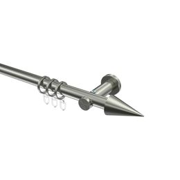 GARDINENSTANGE Platon Savio 600 cm (geteilt in 3 x 200 cm), 1-l&auml;ufig, 20 mm &Oslash; Edelstahl-Optik