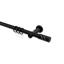 GARDINENSTANGE Platon Zoena 420 cm (geteilt in 3 x 140 cm), 1-l&auml;ufig, 20 mm &Oslash; Schwarz