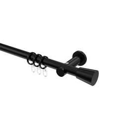 GARDINENSTANGE Platon Sitra 320 cm (geteilt in 2 x 160 cm), 1-l&auml;ufig, 20 mm &Oslash; Schwarz