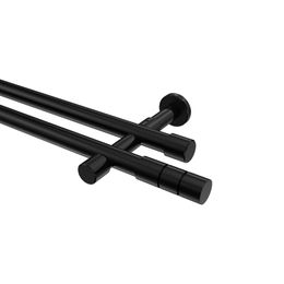 GARDINENSTANGE Prestige Elanto 160 cm, 2-l&auml;ufig (ohne Ringe), 20 mm &Oslash; Schwarz