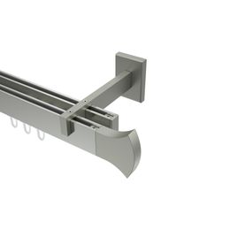GARDINENSTANGE INNENLAUF Smartline Conex 180 cm, 2-l&auml;ufig, 14x35 mm Edelstahl-Optik