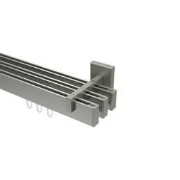 GARDINENSTANGE INNENLAUF Smartline Paxo 240 cm (geteilt in 2 x 120 cm), 3-l&auml;ufig, 14x35 mm Edelstahl-Optik