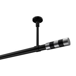 GARDINENSTANGE Sonette Mavell 240 cm (geteilt in 2 x 120 cm), 1-l&auml;ufig, 20 mm &Oslash; Schwarz