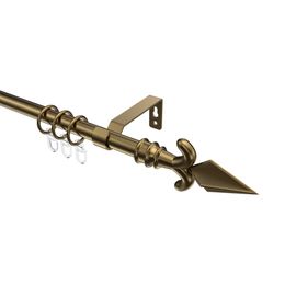 GARDINENSTANGE Olymp Matteo 480 cm (geteilt in 3 x 160 cm), 1-l&auml;ufig, 16 mm &Oslash; Messing Antik
