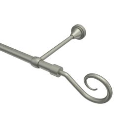 GARDINENSTANGE Primus Allegra 140 cm, 1-l&auml;ufig (ohne Ringe), 16 mm &Oslash; Chrom matt