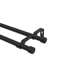 GARDINENSTANGE Olymp Lucan 480 cm (geteilt in 3 x 160 cm), 2-l&auml;ufig (ohne Ringe), 16 mm &Oslash; Schwarz