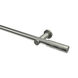 GARDINENSTANGE Platon Mavell 120 cm, 1-l&auml;ufig (ohne Ringe), 20 mm &Oslash; Edelstahl-Optik