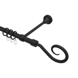 GARDINENSTANGE Primus Allegra 200 cm, 1-l&auml;ufig, 16 mm &Oslash; Schwarz