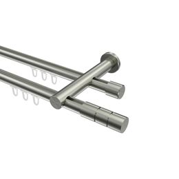 GARDINENSTANGE INNENLAUF Platon Elanto 100 cm, 2-l&auml;ufig, 20 mm &Oslash; Edelstahl-Optik
