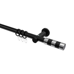 GARDINENSTANGE Platon Mavell 260 cm (geteilt in 2 x 130 cm), 1-l&auml;ufig, 20 mm &Oslash; Schwarz